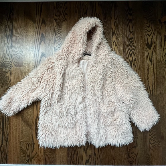 Love Tree | Jackets & Coats | Light Pink Fuzzy Jacket With Hood | Poshmark